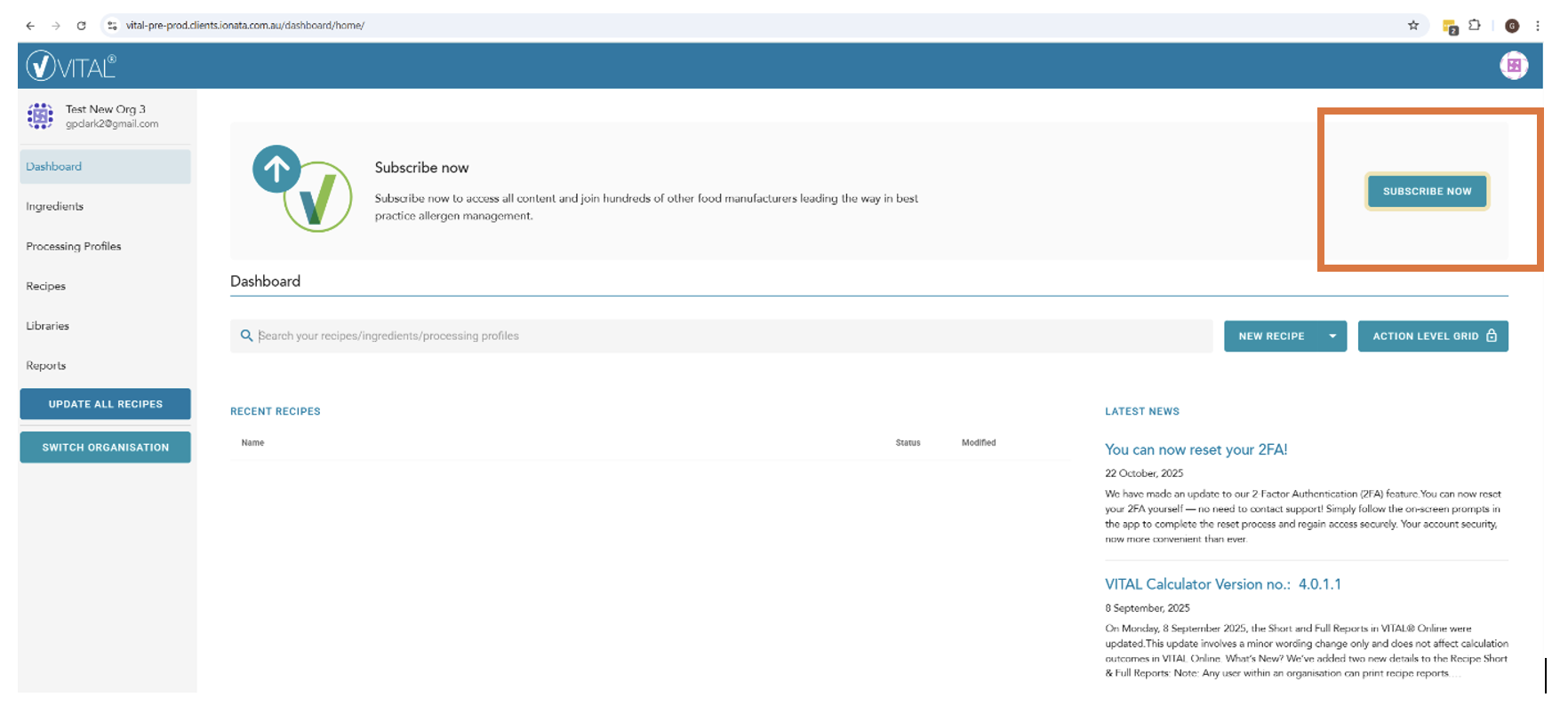 How to upgrade your subscription from a free trial - VITAL